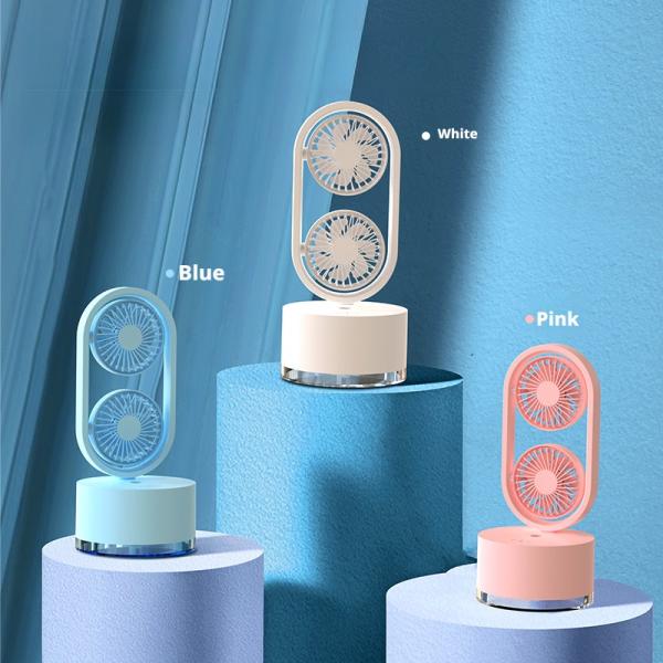Quality Lightweight Silent Humidifier Fan Quiet Tabletop Fan With 2000mAh Battery Plastic Design for sale