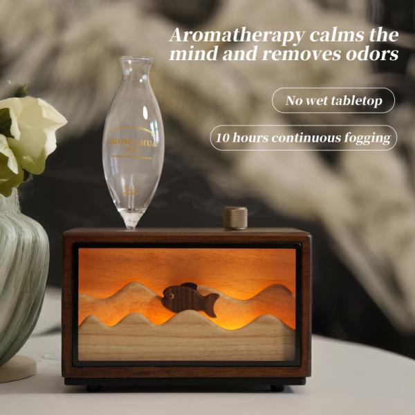 Quality Wood Construction Vintage Aroma Diffuser 0.5L Capacity Ultra Quietly For Home Hotel for sale