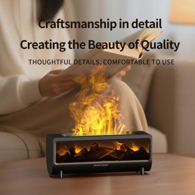 China Electronic Aroma Diffuser OEM 3D Flame Fireplace Humidifier with Realistic Firewood Effect for Home Decor for sale