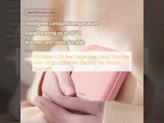 Portable USB Rechargeable Hand Warmer with 1000-1200mAh Battery for Winter Warmth