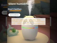 USB Mini Ultrasonic Humidifier With 7-Color LED Lighting 30ml/h Mist Output And <36db Low Noise For Aromatherapy