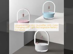 Ultrasonic Cool Mist Humidifier With Color Changing LED Light Rechargeable Battery  For Home