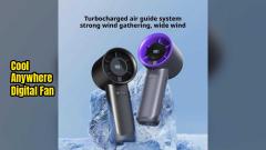 Digital Display Handheld Fan 2000mAh Battery Portable Cooling