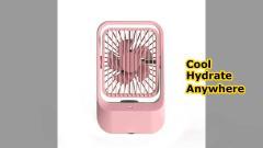 Cooling Fan Humidifier 1200mAh Portable