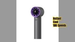 100 Speed Mini Fan Digital Display Portable Cooling
