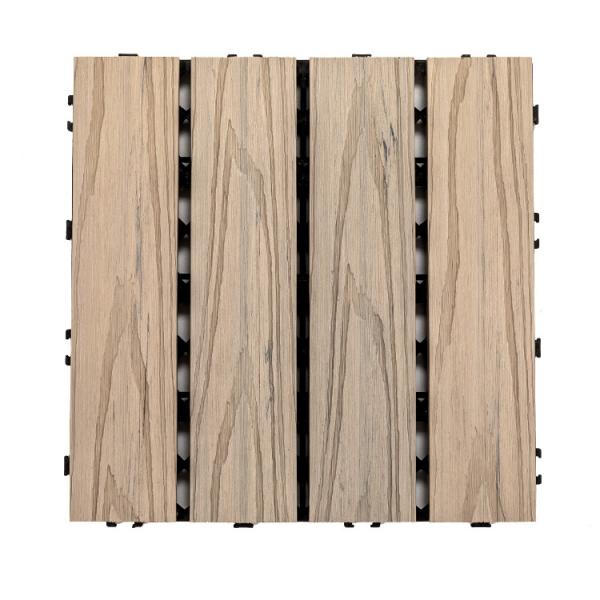 Quality Wood WPC Decking Tiles Rotproof Snap Together Wood Tiles Impact Resistant for sale