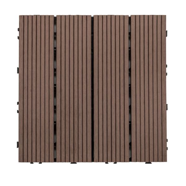 Quality Wood WPC Decking Tiles Rotproof Snap Together Wood Tiles Impact Resistant for sale