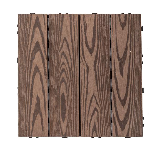 Quality Wood WPC Decking Tiles Rotproof Snap Together Wood Tiles Impact Resistant for sale