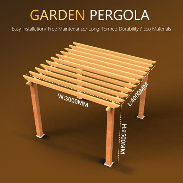 Προσαρμοσμένο WPC Pergola ξύλο πλαστικό σύνθετο κατάστρωμα Pergola ελαφρύ