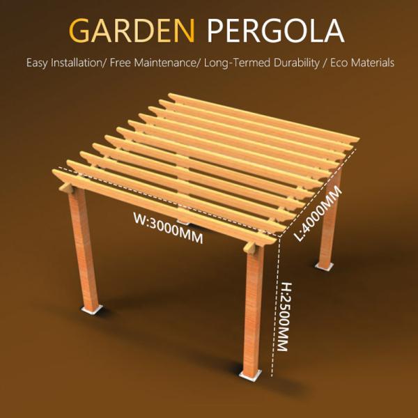 Προσαρμοσμένο WPC Pergola ξύλο πλαστικό σύνθετο κατάστρωμα Pergola ελαφρύ