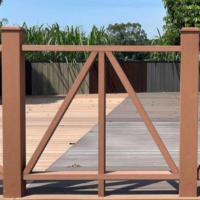 China Composite WPC Hand Railing Commercial WPC Stair Railing Fire Retardant for sale