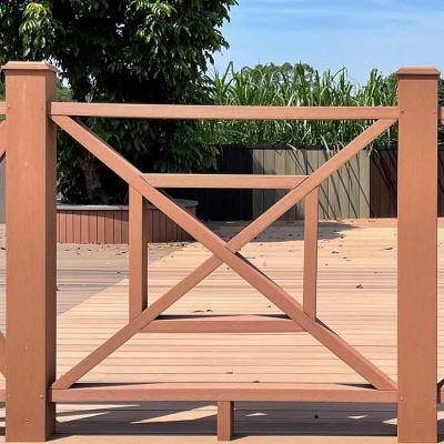 China Composite WPC Hand Railing Commercial WPC Stair Railing Fire Retardant for sale