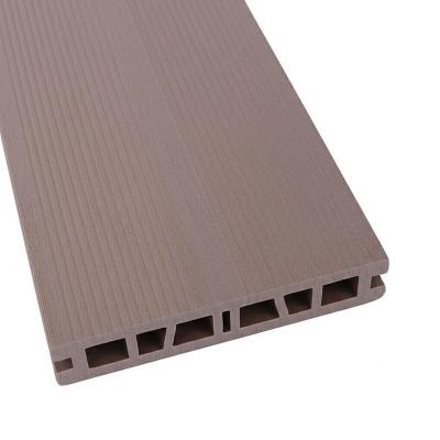 China UV-bestendige WPC-dekpanel 3000 mm X 140 mm X 25 mm voor onderhoudsarm buitenwonen Te koop