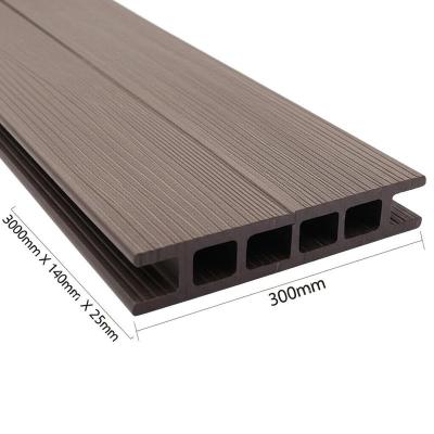 China 3000mm X 140mm X 25mm WPC Composite Decking Board with 20+ Years Longevity and Low Maintenance for sale