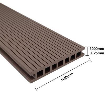 China UV Resistant WPC Decking Panel 3000mm X 140mm X 25mm with 20+ Years Longevity for sale
