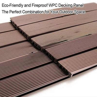 China Eco-Friendly and Fireproof WPC Decking Panel 3000mm X 140mm X 25mm with 20+ Years Longevity for sale