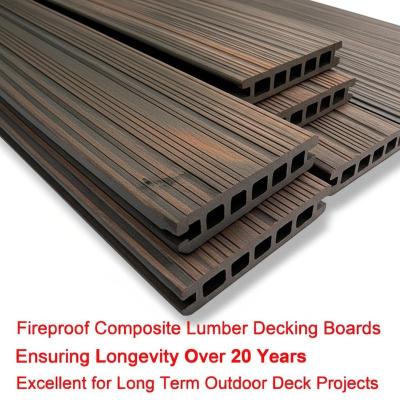 China Fireproof Composite Lumber Decking Boards Ensuring Longevity Over 20 Years Excellent for Long Term Outdoor Deck Projects for sale