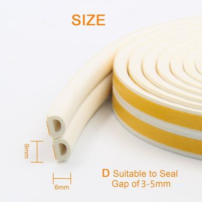 China 9*6mm Self Adhesive Door Seal Tape 100% PP EPDM Rubber Strip for sale