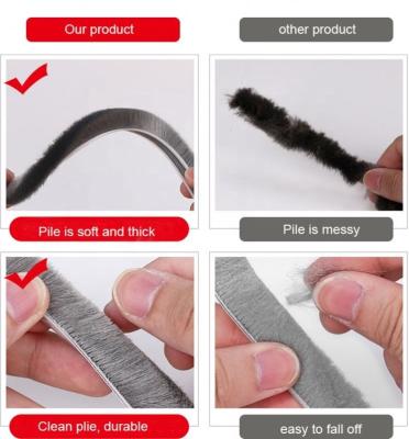 China Aluminum Windows Gray Pile Weatherstrip Wool Pile Seal OEM ODM for sale