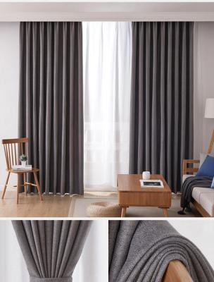 Cina Tela Grey Tenda oscurante a doppio strato leggero Ring Style semplice del velluto in vendita