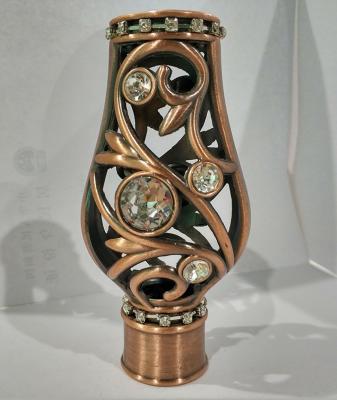 Cina Tubo Rod Finial With Electrophoresis Surface della tenda della novità del ferro in vendita