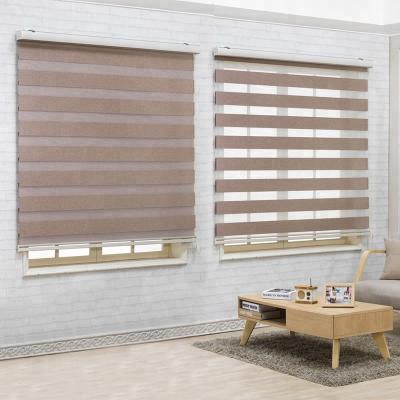 China Capa doble eléctrica de las persianas de ventana del rodillo transparente con el material del poliéster en venta