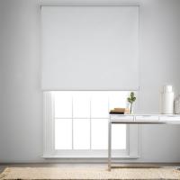 China Beige 100% Polyester Foam Coated Roller Window Blinds For Offices for sale