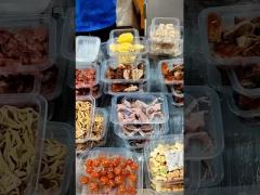 1.5KW Tray Packing Machine Pneumatic Map Packaging Machine PLC Control voor pinda's