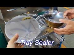 aluminum foil bowl stainless steel tray sealing machine automatic tray sealer
