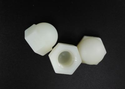 China White Nylon Hexagon Domed Cap Nuts M10 DIN 986 Standard Nonmetallic Insert for sale