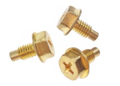 China Lead Point Brass Screws M5 Philips Drive Hex Washer Head Fastener for sale