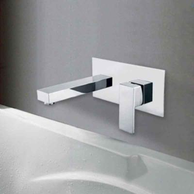 China Bathroom Brass Chrome Finish In wall Basin Faucet Double Valve Mixer Basin Tap Bath Tub Sink mixer Basin Mixer Tap for sale