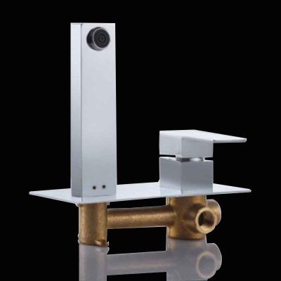 China bathroom basin faucet hot and cold  handle water mixers tap waterfall bathtub faucet for sale