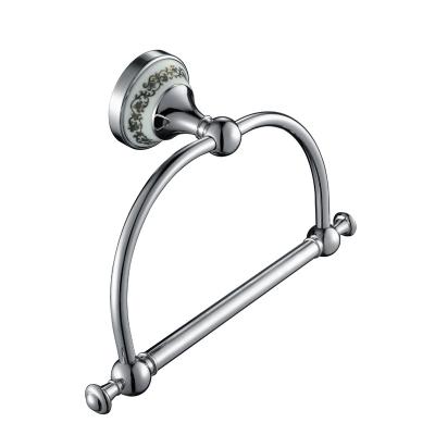China ceramic Towel Ring/Towel Holder,Solid Brass Construction, Polished Chrome finish hardware YF-16906 for sale