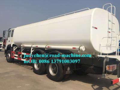China SINOTRUK HOWO 6x4, model ZZ1257M4641W 290hp15m3/ 16m3 /18m3 red color water tank truck for sale