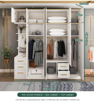 China MDF Panel Bedroom Closet Furniture Almirah Cloth Combination Designs for sale