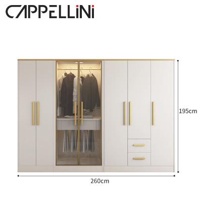 China Multispace Bedroom Sets Furniture Storage Wardrobe With Mirror Hinged Door for sale