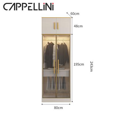 China Multispace Bedroom Sets Furniture Storage Wardrobe With Mirror Hinged Door for sale