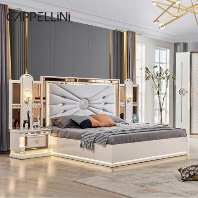 China Luxe Royal Modern Houten Frame Double King Size Bed Ledekop Home Classic Queen Houten Volledige Slaapkamer Meubelen Te koop