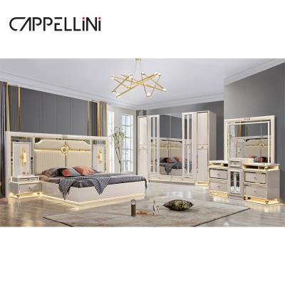China Luxus Holzrahmen Königsgroß Leder Schlafzimmer Set Doppelzimmer Königin Holz Modernes Vollzimmermöbel Set zu verkaufen