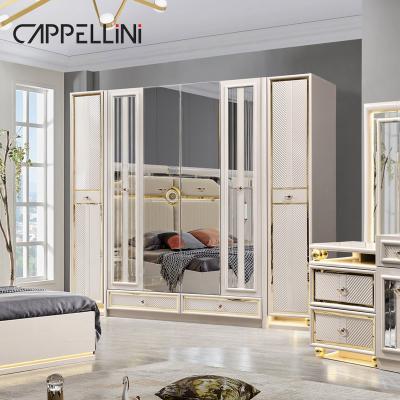 China Luxe houten frame king size lederen slaapkamer sets dubbele huis koningin hout modern full bedroom meubels set Te koop