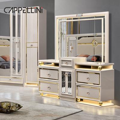 China Luxe houten frame king size lederen slaapkamer sets dubbele huis koningin hout modern full bedroom meubels set Te koop