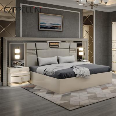 Cina Set letto in pelle King Size contemporaneo Doppia Regina Reale Luxury Moderno In Legno Mdf Set camera da letto completa Arredamento in vendita