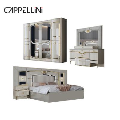 Cina Alte qualità letto reale in doppia pelle moderno Mdf telaio lusso grandezza regina casa in legno completi mobili set camera da letto in vendita