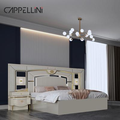 Cina Alte qualità letto reale in doppia pelle moderno Mdf telaio lusso grandezza regina casa in legno completi mobili set camera da letto in vendita