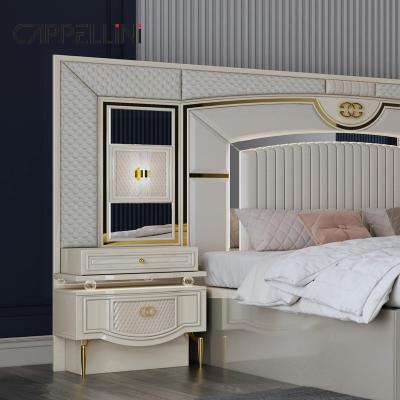Cina Alte qualità letto reale in doppia pelle moderno Mdf telaio lusso grandezza regina casa in legno completi mobili set camera da letto in vendita