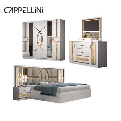 China Wholesale Cheap Price Luxury Wooden King Size Leather Bed Double Master Room Home Luxury Full Mdf Bedroom Sets Furniture for sale