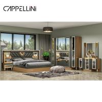China Amerikanisches Holzrahmen Doppelleder Kingsize-Bett Heim Meisterzimmer Suite Holz Billig Voll modernes Schlafzimmermöbel-Set zu verkaufen