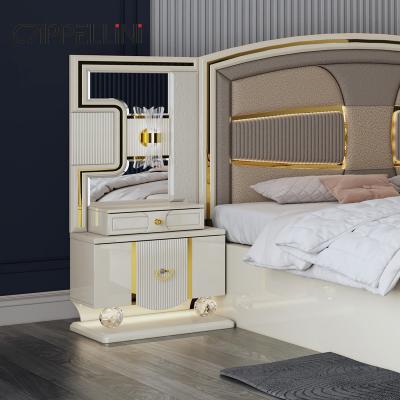 China Preço por atacado King Size Cama Dupla de Couro Suíte Master Room Casa Branca Full Wooden Mdf Luxury Set de Mobiliário de Quarto à venda