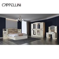 Cina Prezzo all'ingrosso King Size Doppio Letto in Pelle Suite Master Room Home Bianco Full Wooden Mdf Luxury Bedroom Furniture Set in vendita